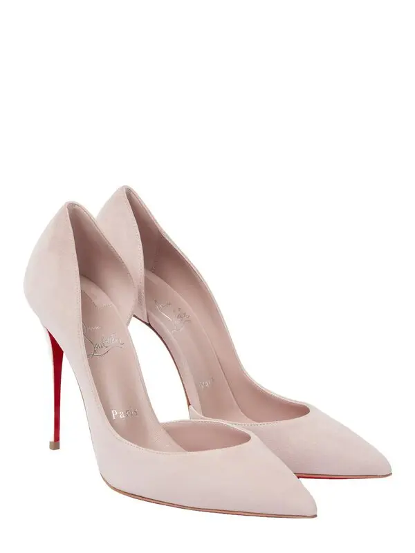 CHRISTIAN LOUBOUTIN Iriza 100 Suede Pumps - Pink