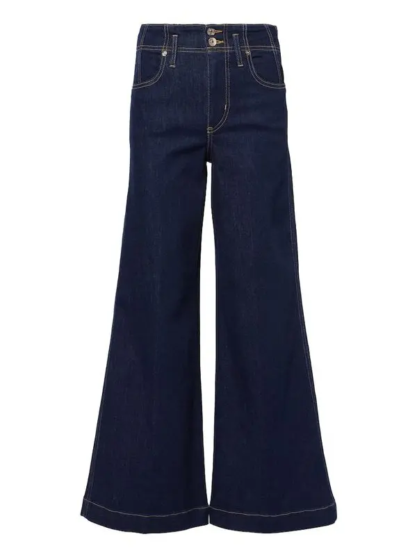 FRAME The Seamed Wide High-rise Jeans - Blue