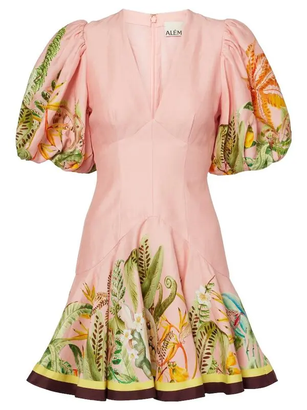 ALEMAIS Alémais Papaya Linen-blend Minidress - Pink