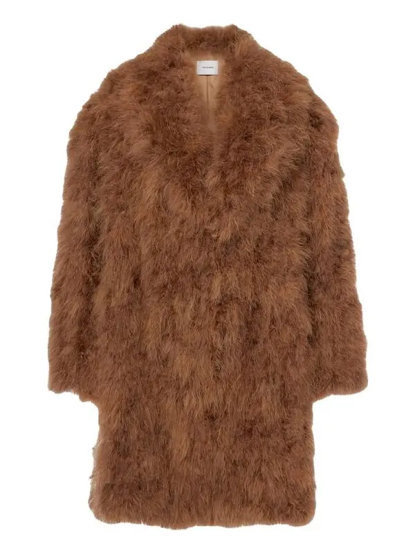 YVES SALOMON Feather Coat - Brown