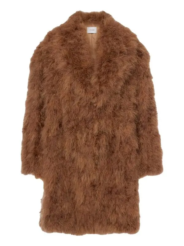 YVES SALOMON Feather Coat - Brown