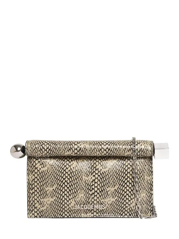 Jacquemus La Petit Pochette Rond Snakeskin-embossed Clutch Bag - La Petite Pochette Rond C