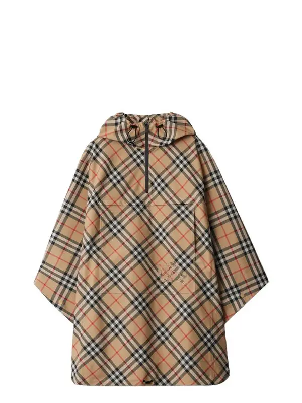 Burberry Packaway Check Twill Cape - Sand