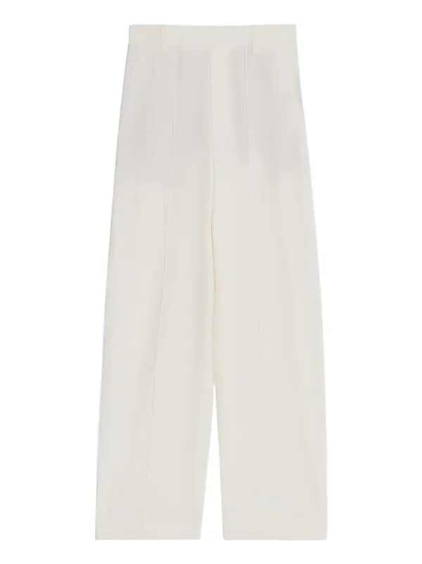 Vince High-rise Wide Leg Linen-blend Pants - Off White