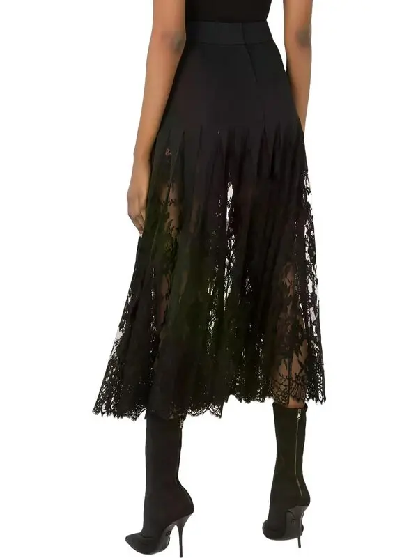Dolce & Gabbana Silk Chiffon Voile Calf-length Skirt - Black