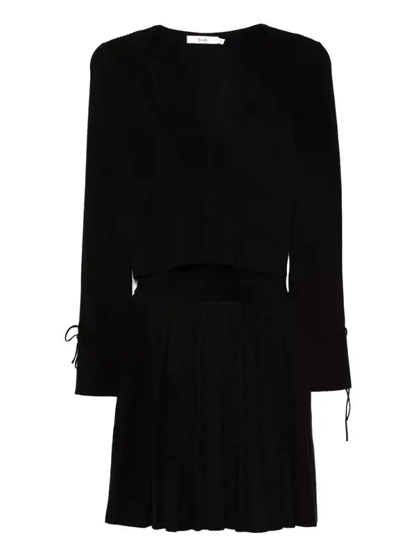 B+AB Ribbed Knit Cardigan And Dress Set - Black