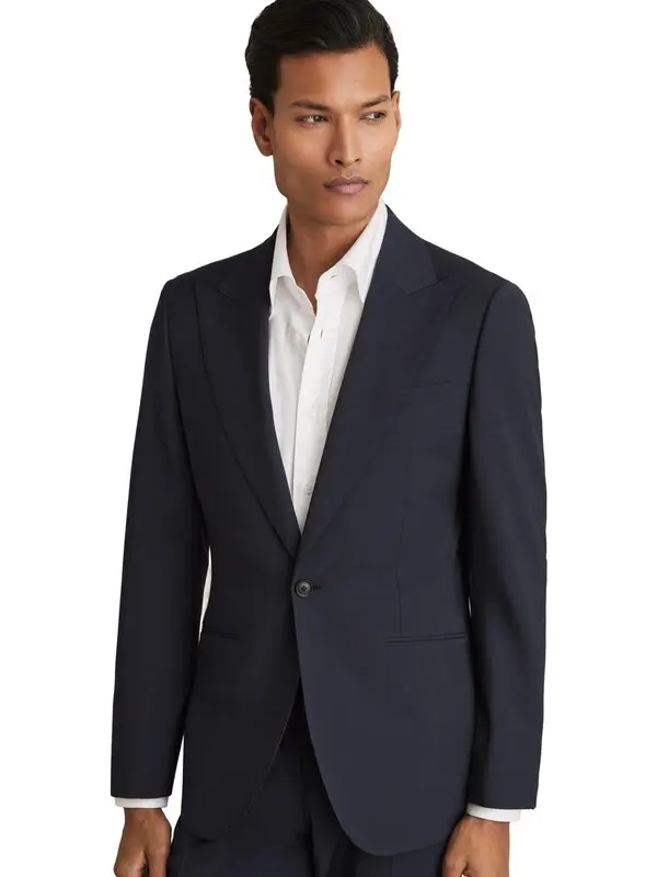 REISS Sb Dream Sb Regular-fit Single-breasted Wool-blend Suit Blazer - Bright Blue