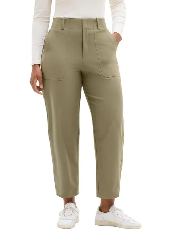 Athleta Skyline High Rise Barrel Leg Pant - Olive Branch