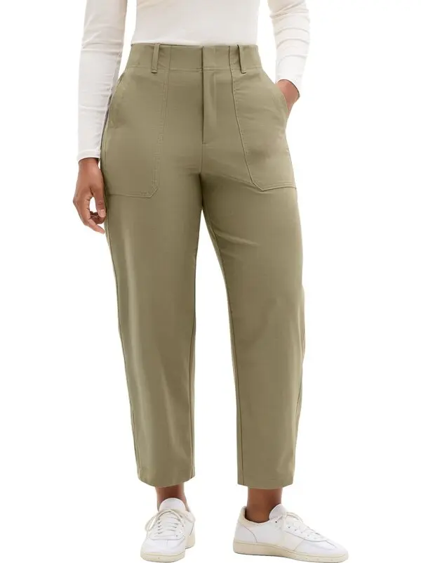 Athleta Skyline High Rise Barrel Leg Pant - Olive Branch