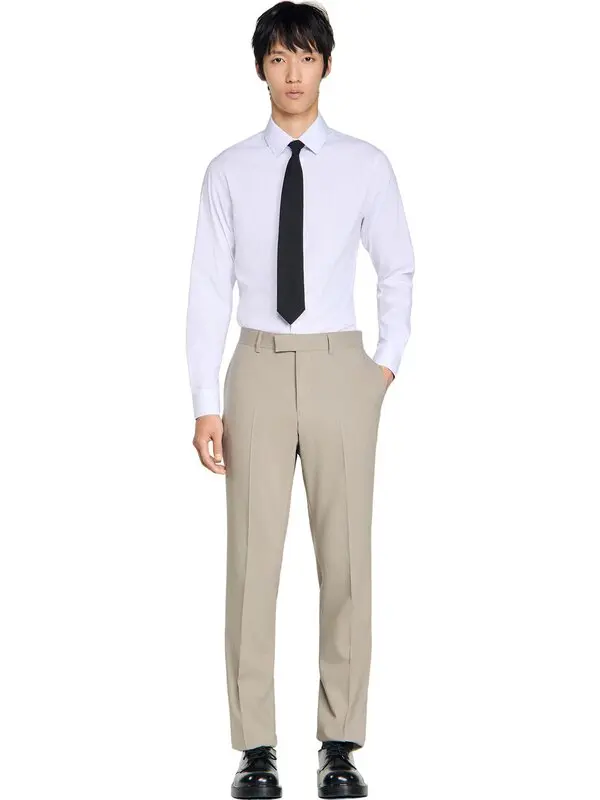Sandro Classic Wool Suit Trousers - Aluminum
