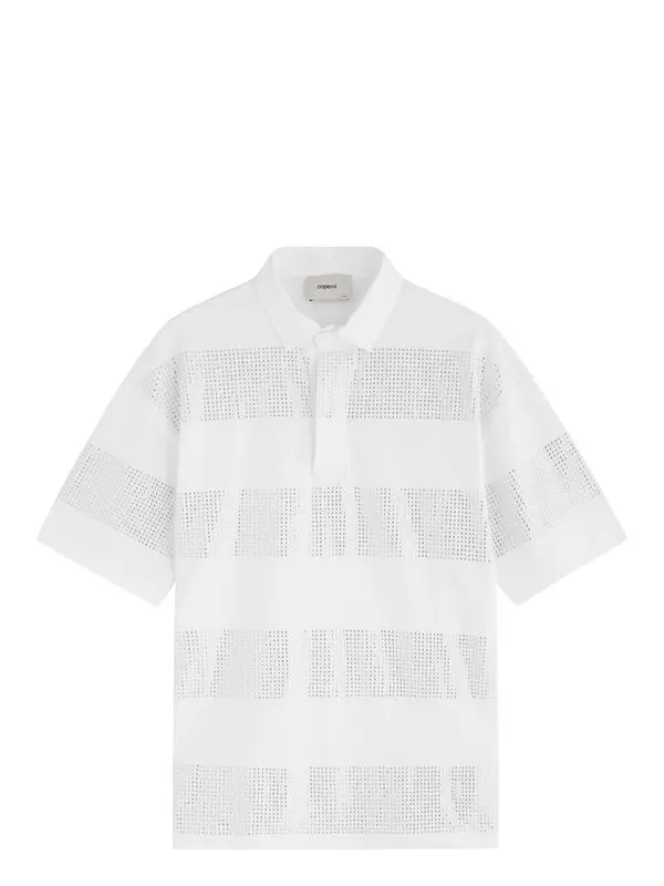 Coperni Crystal-embellished Cotton Polo Shirt - White