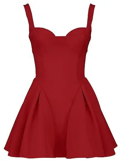House Of Cb Sweetheart-neck Mini Dress - Haute Red