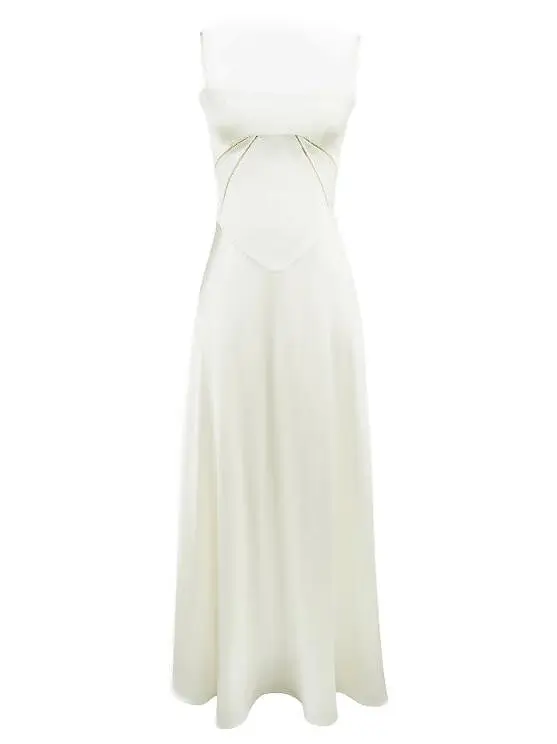House Of Cb Anabella Satin Maxi Dress - Ivory