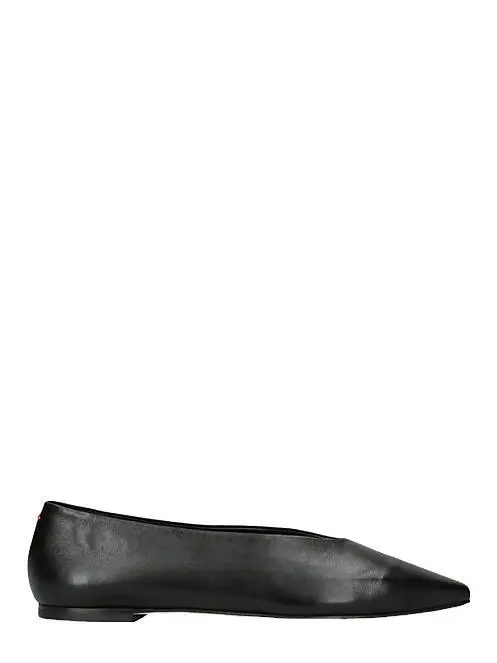 AeydĒ Square-toe Leather Ballet Flats - Black