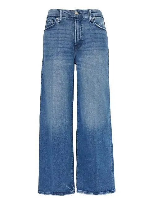 Good American High-rise Wide-leg Cropped Jeans - Indigo338