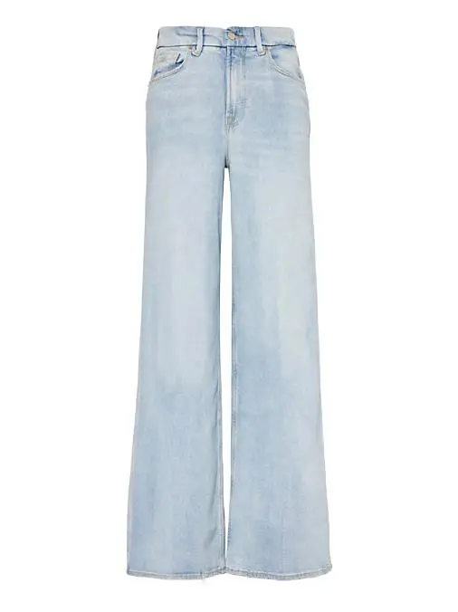 Good American Five-pocket Wide-leg High-rise Stretch-denim Jeans - Indigo634