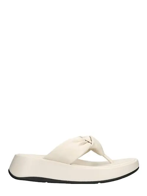 Fitflop Mode Knot-strap Leather Flatform Sandals - Bone