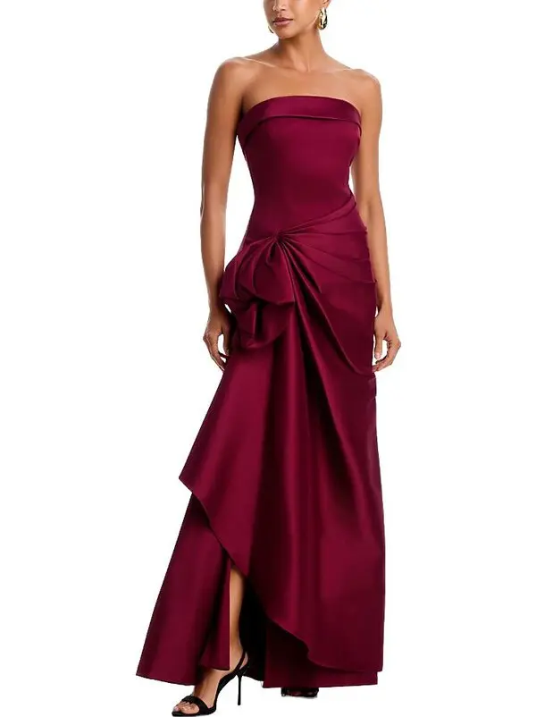 Aqua Draped Gown - Wine