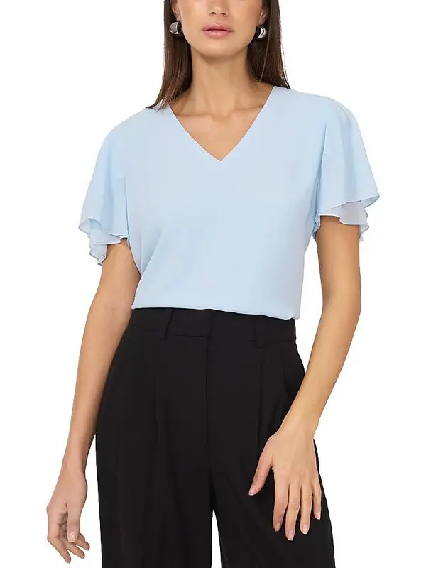 Vince Camuto Tulip Sleeve Top - Frozen