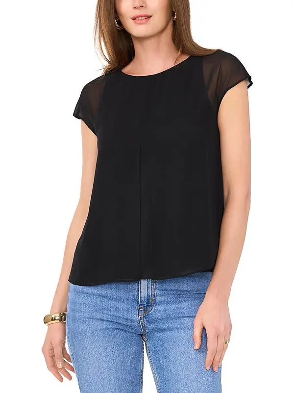 Vince Camuto Overlay Top - Rich Black