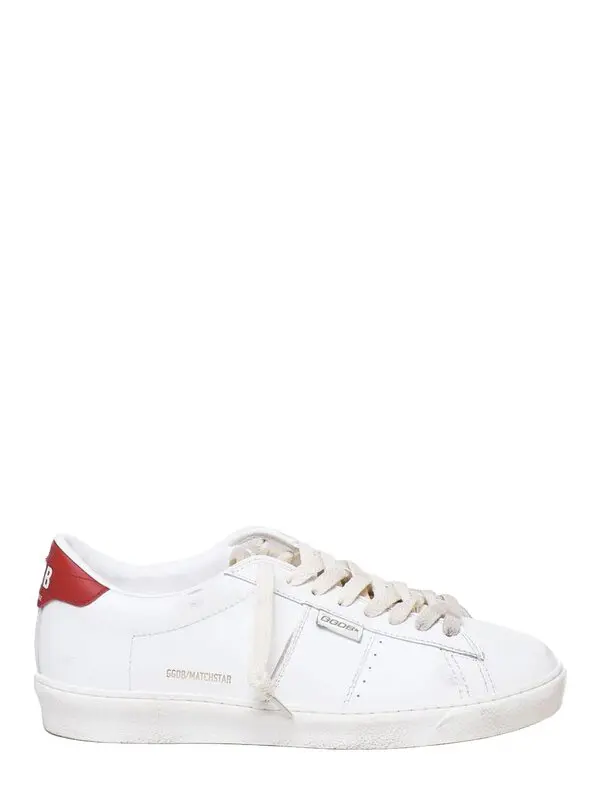 Golden Goose Distressed Leather Sneakers - White