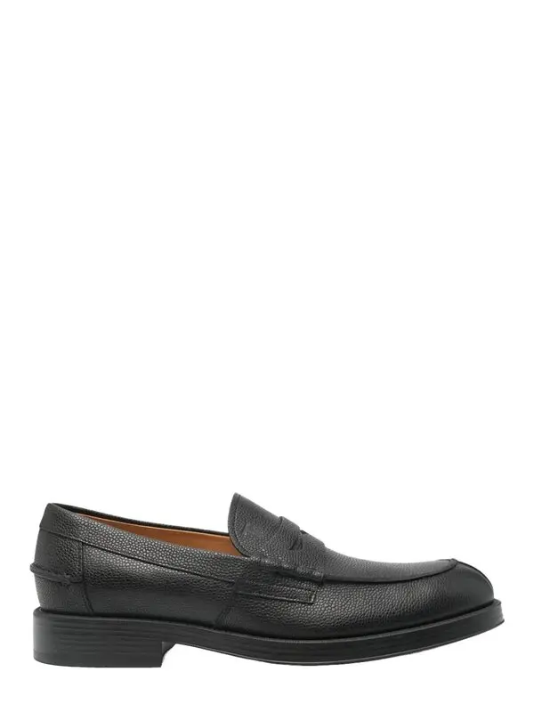 TOD'S Leather Penny Loafers - Black