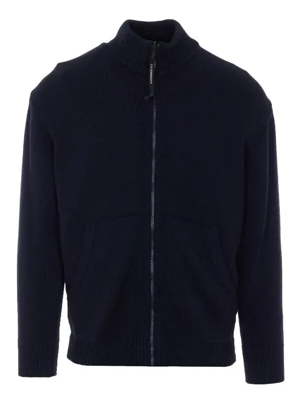 C.P. COMPANY Cotton Mixed Zip Jacket - Blue