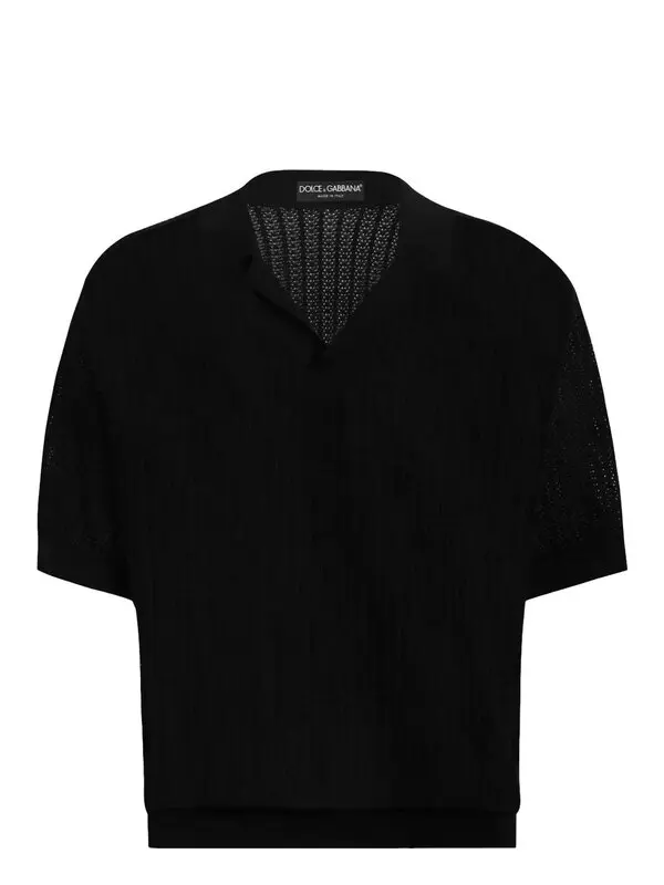 Dolce & Gabbana Knitted Polo Shirt - Black