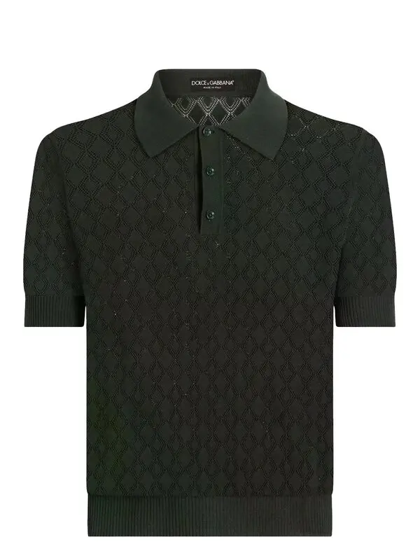 Dolce & Gabbana Knitted Polo Shirt - Green