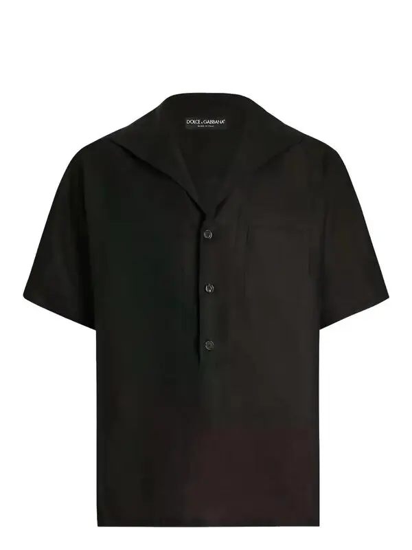 Dolce & Gabbana Three-button Short-sleeved Linen Shirt - Black