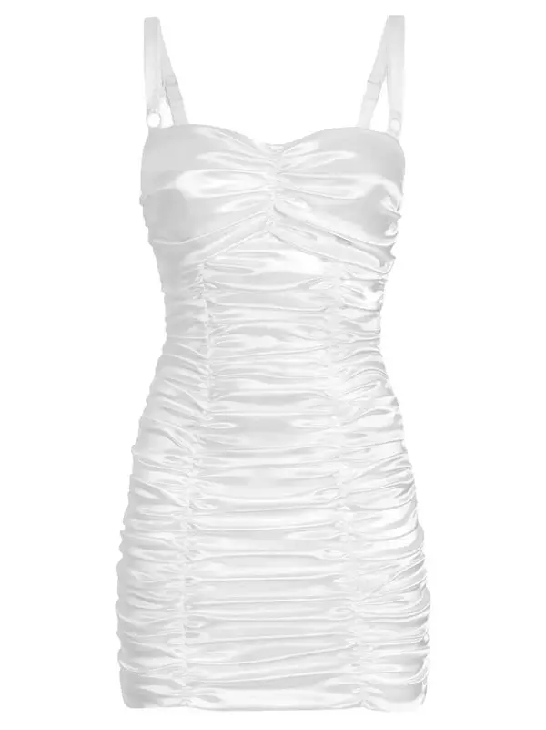 Dolce & Gabbana Ruched Mini Dress - White