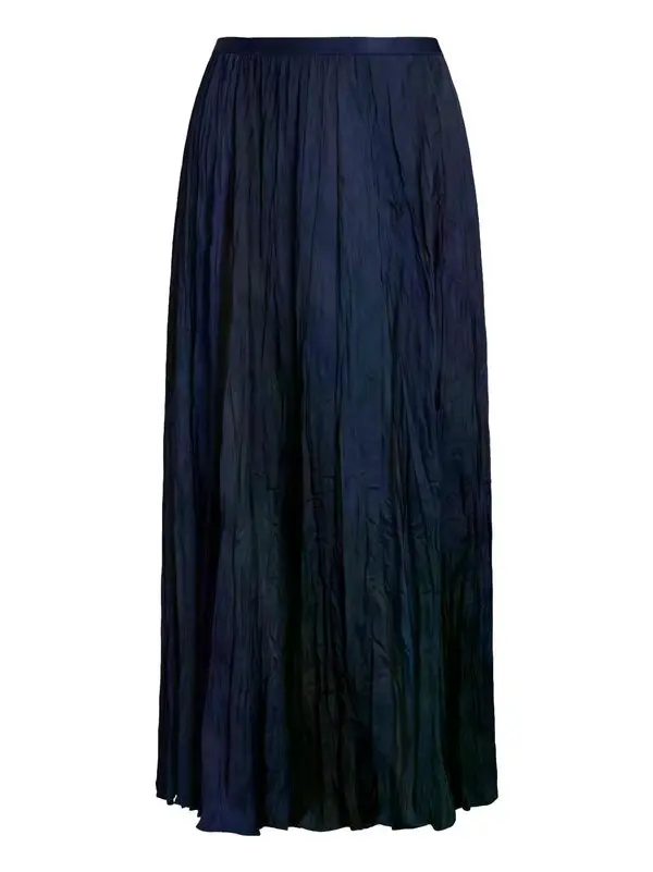 Polo Ralph Lauren Crinkled A-line Midi Skirt - Blue
