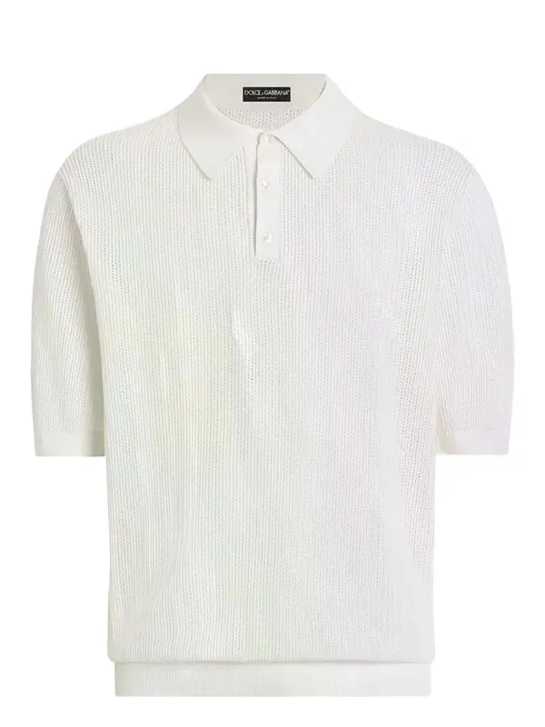 Dolce & Gabbana Knitted Polo Shirt - White