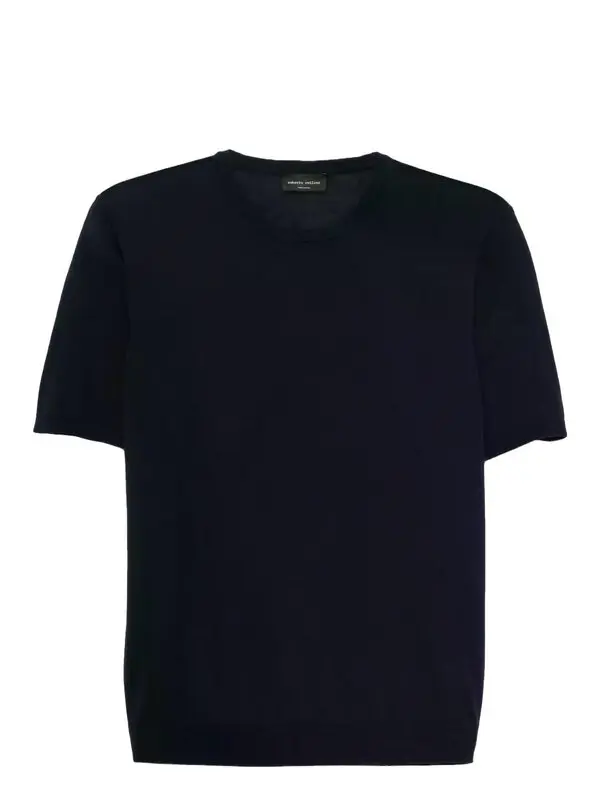 ROBERTO COLLINA Fine-knit T-shirt - Blue
