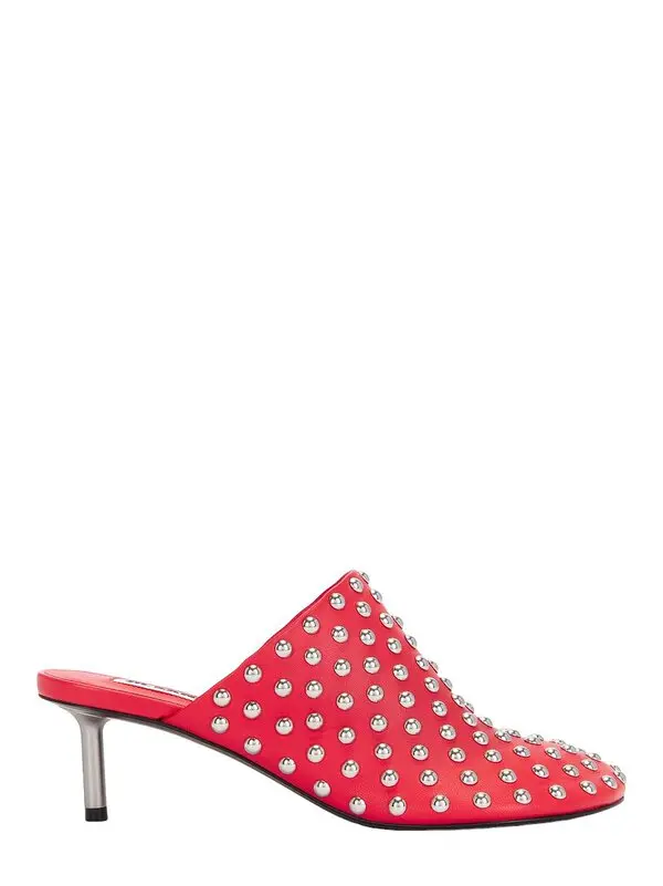 JIL SANDER Studded Mule Heel - Red