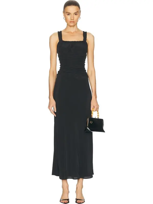 Staud Nic Silk Maxi Dress - Black