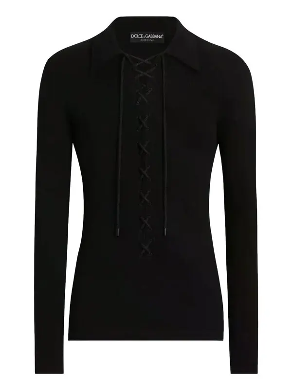 Dolce & Gabbana Lace-up Sweater - Black