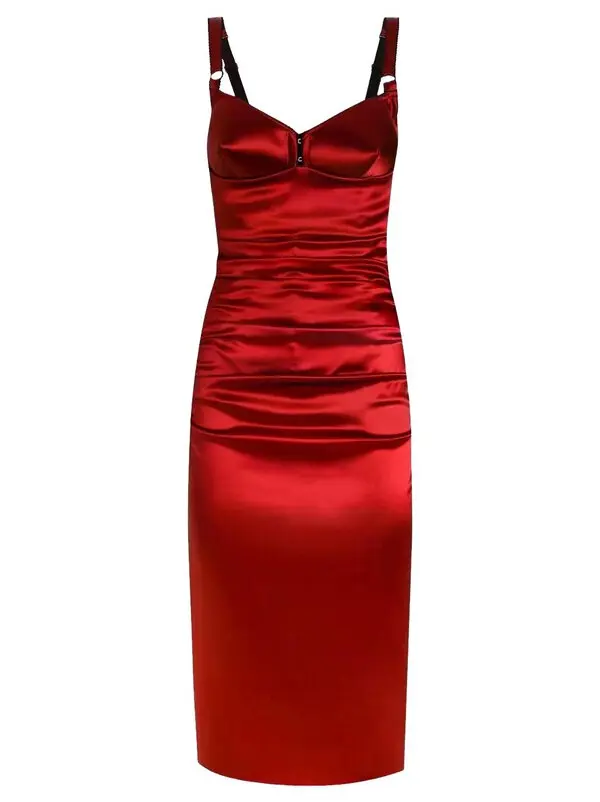 Dolce & Gabbana Bustier Midi Dress - Red