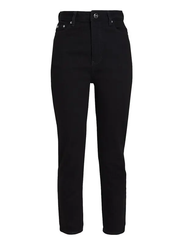 GANNI Cropped High-rise Slim-leg Jeans - Black