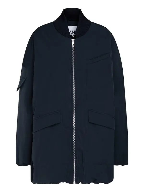 GANNI Shell Bomber Jacket - Navy