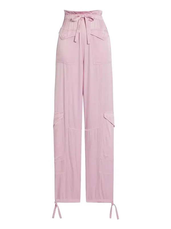 GANNI Cupro And Ecovero™-blend Satin Cargo Pants - Baby Pink