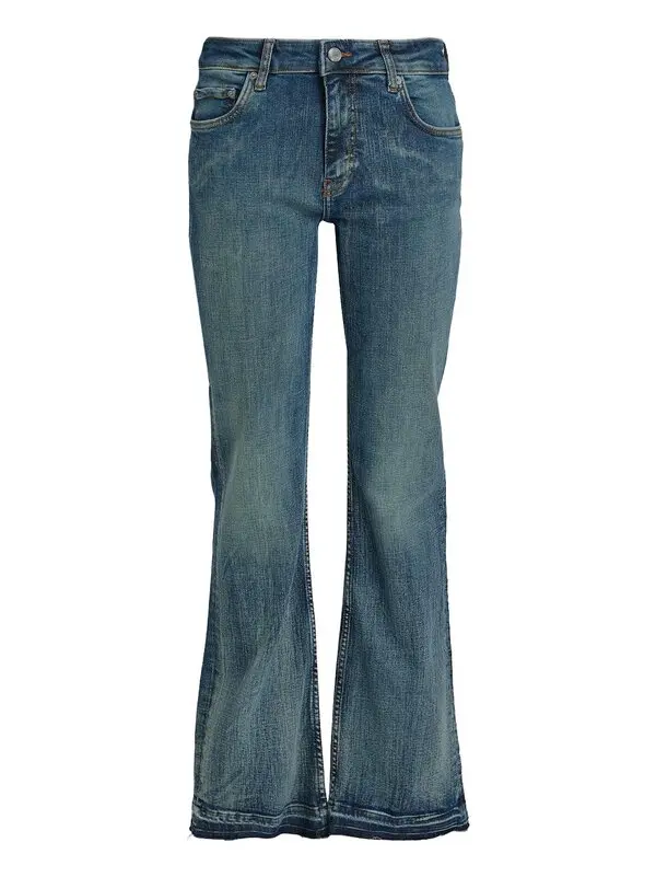 GANNI Mid-rise Flared Jeans - Mid Denim
