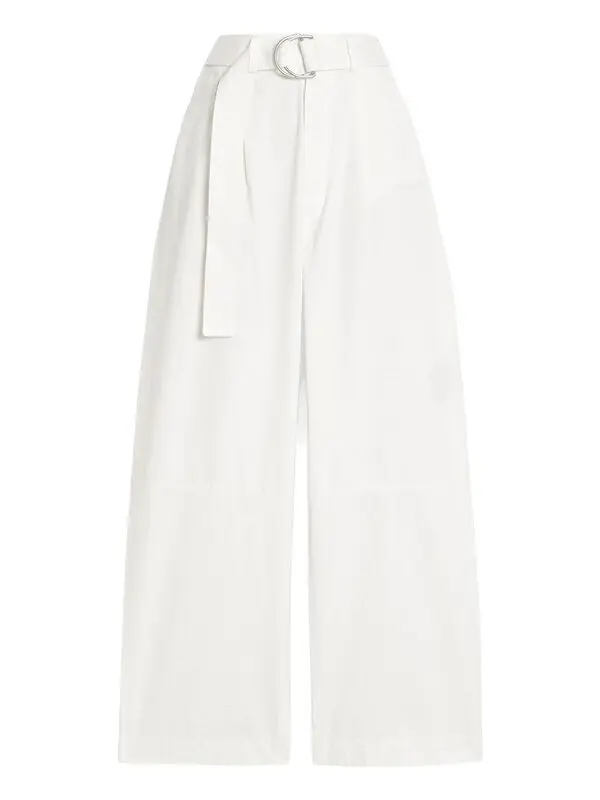 Nanushka Radia Belted Cotton-twill Pants - White