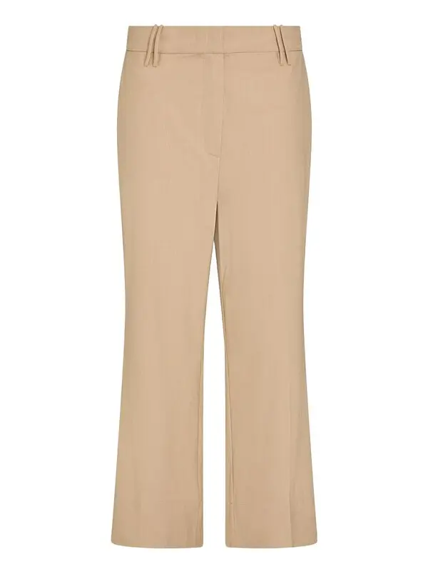 GANNI Cropped Woven Pants - Sand