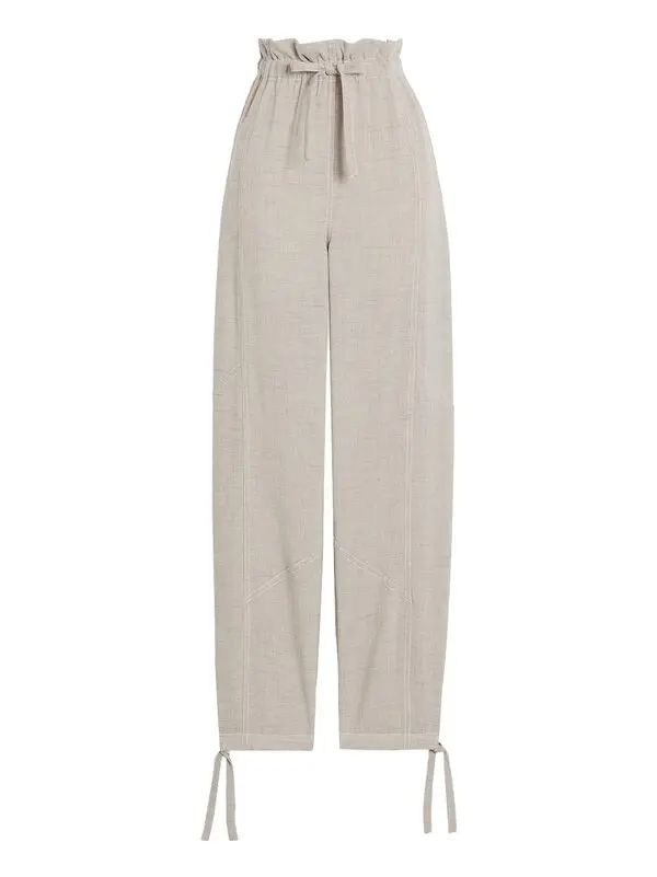 GANNI Woven Tapered Pants - Mushroom