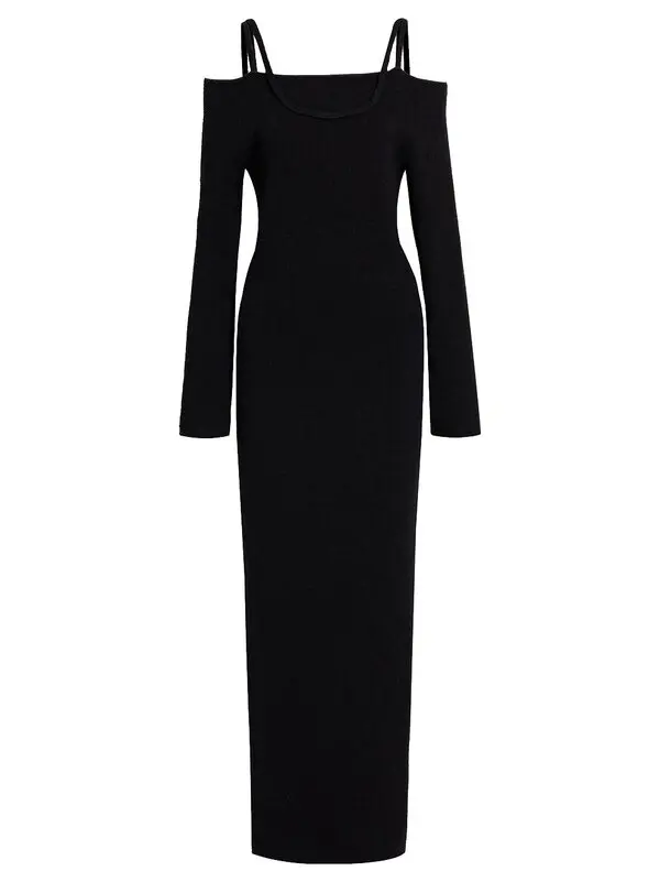 Nanushka Bibian Cold-shoulder Maxi Dress - Black