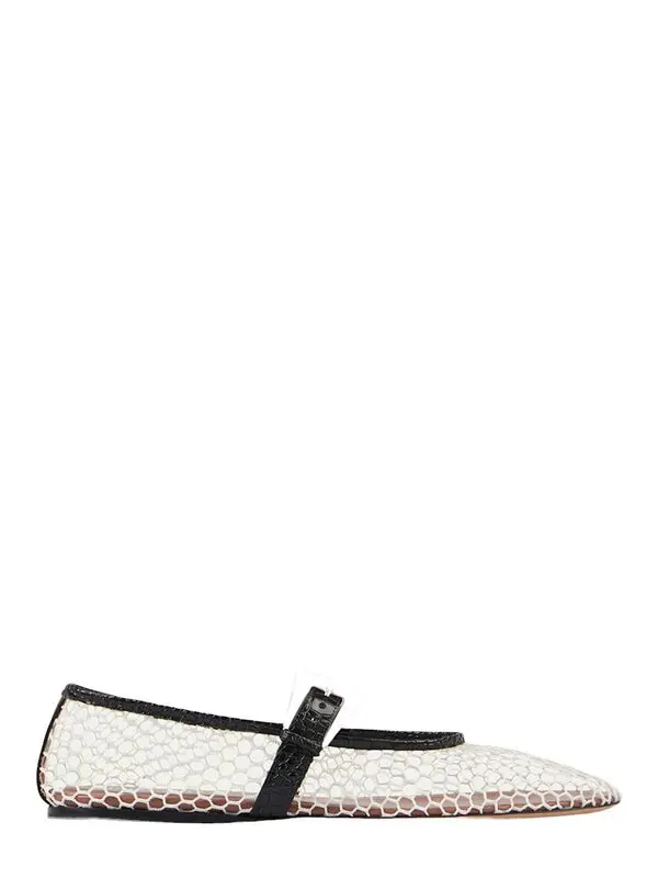 Paris Texas Sveva Net Ballerina Flats - White/black