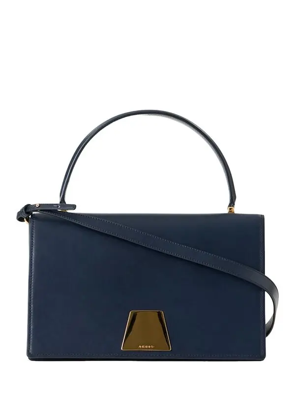 Akris Alice Flap Leather Crossbody Bag - Denim