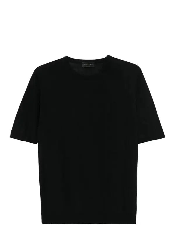 ROBERTO COLLINA Fine-knit T-shirt - Black