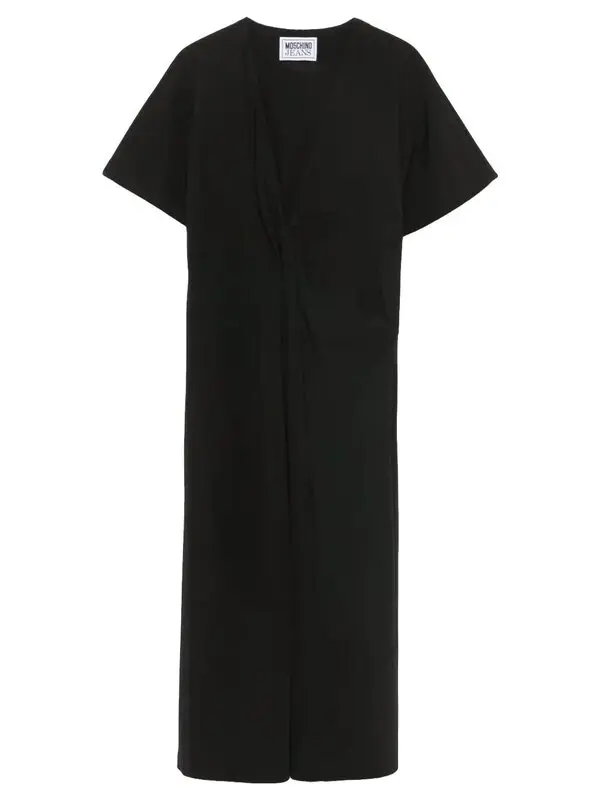 Moschino Gathered Midi Dress - Black